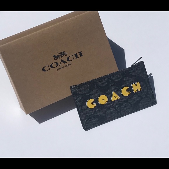 Coach | Bags | Nwt Coach X Pacman Signature Zip Card Holder | Poshmark